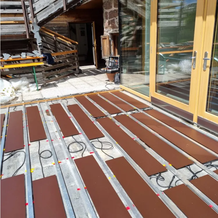 Heating system for decking floor
